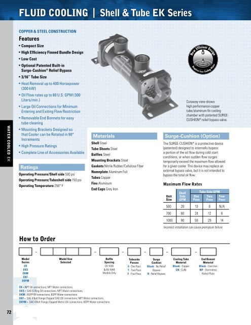 FLUID COOLING | Shell & Tube EK Series - Thermal Transfer Systems