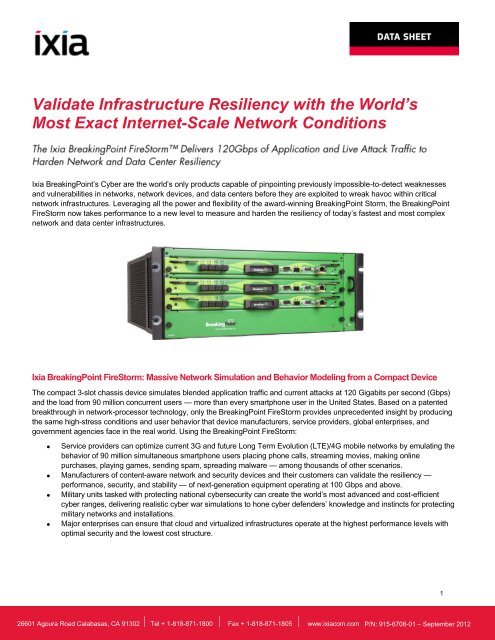 Ixia BreakingPoint FireStorm