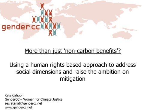 Human rights and mitigation Kate Cahoon - Gender CC