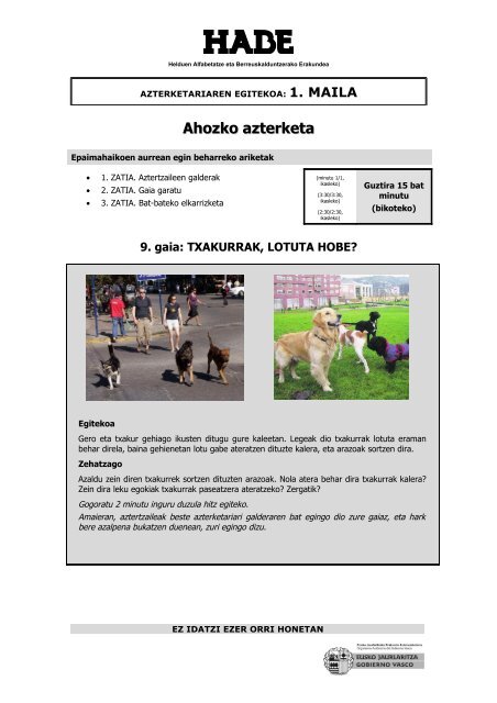 Ahozko azterketa - HABE