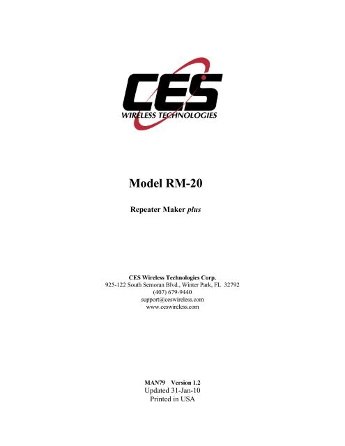 Model RM-20 - The Repeater Builder's Technical Information Page