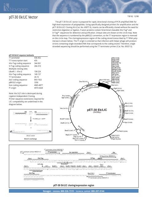 pET-30 Ek/LIC Vector - UCLA