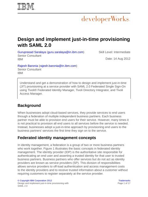 Design and implement just-in-time provisioning with SAML 2.0