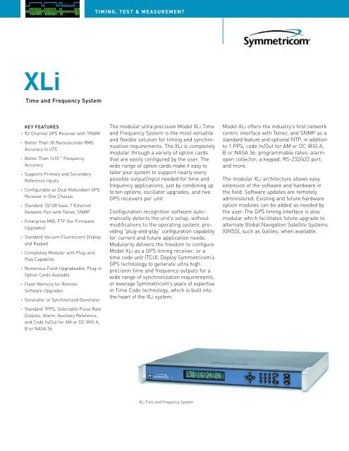 Symmetricom XLi GPS Time Frequency Receiver