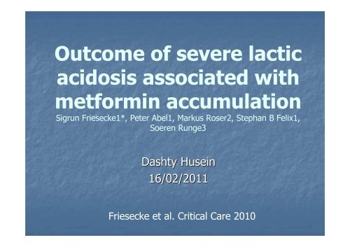 Metformin Lactic Acidosis Treatment