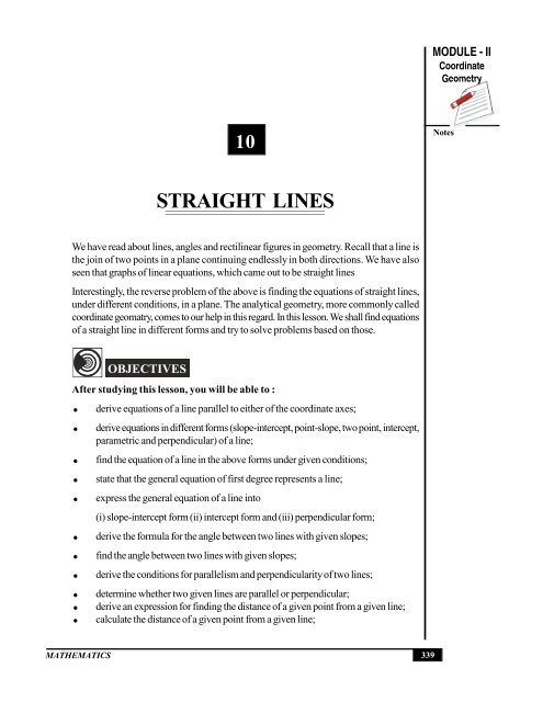 STRAIGHT LINES