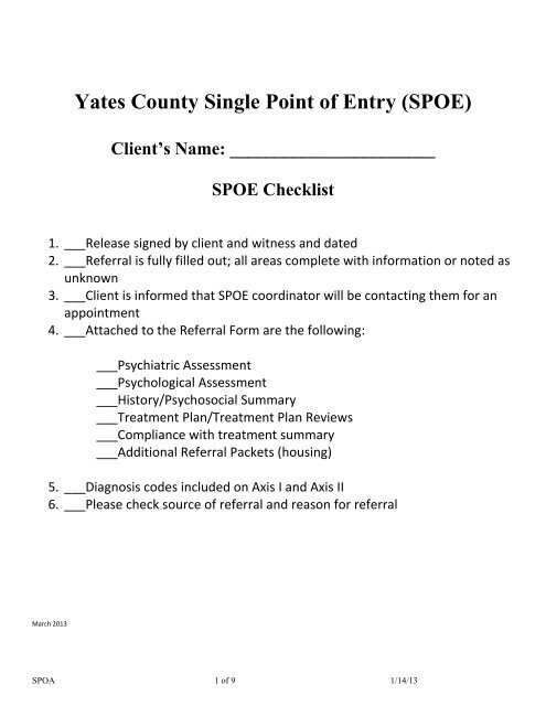 Yates County Adult SPOA Referral Form