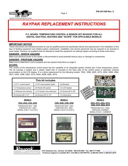 241169r3 - Old Raypak