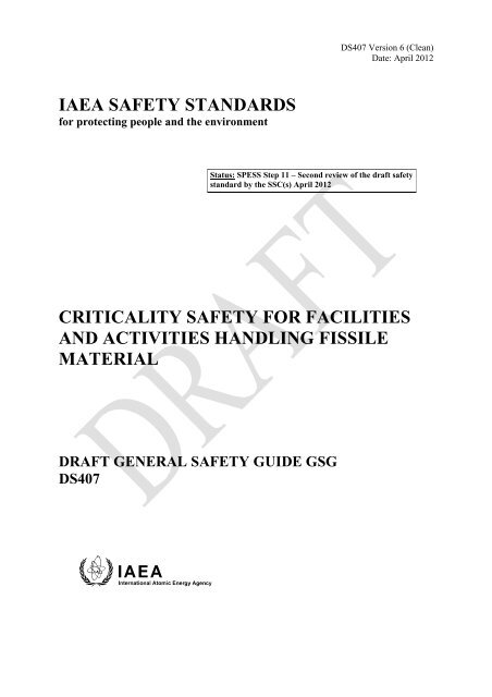 criticality safety for facilities and activities handling fissile ...