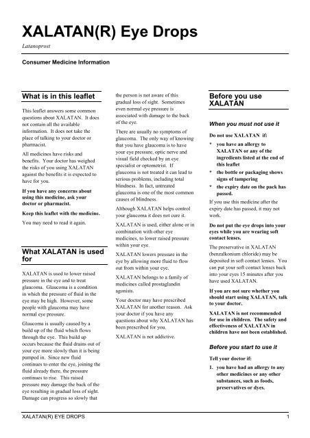 How To Use Xalatan Eye Drops - Infoupdate.org