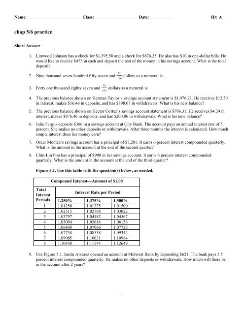 chap 5/6 practice - Teacher