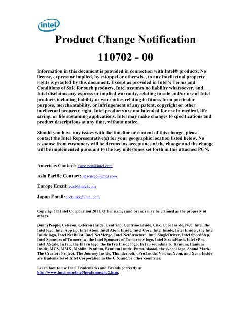 Product Change Notification 110702 - 00