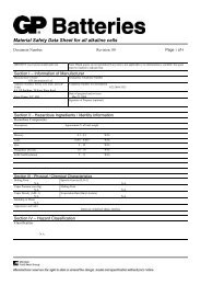 MSDS for Rechargeable Battery Pack - Concept2