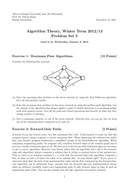 Algorithm Theory, Winter Term 2012/13 Problem Set 5
