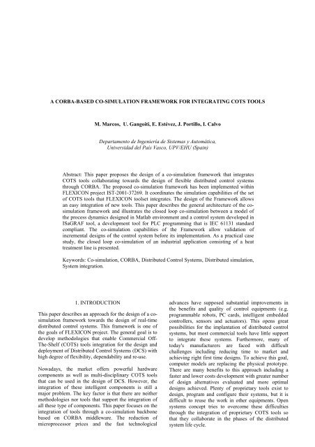 Corba Based Co Simulation Framework For Integrating Apca