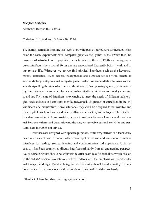 introductory chapter - Digital Aesthetics Research Center