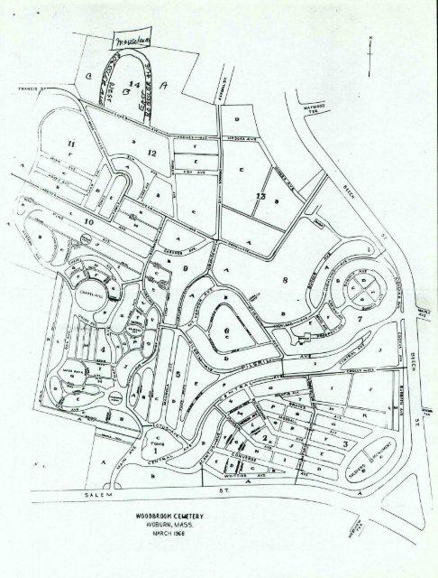 or map above to view woodbrook cemetery streets - Woburn Maps