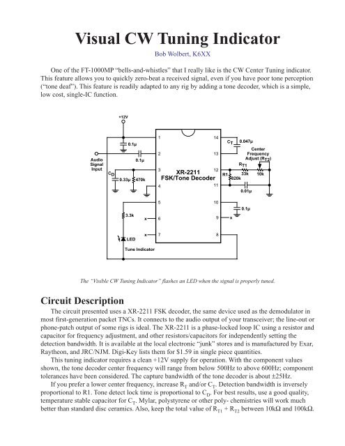 Visual CW Tuning Indicator - K6xx.com