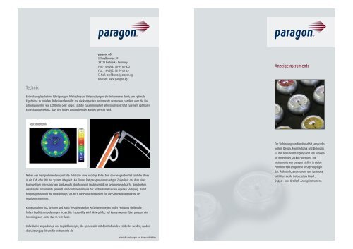 Datenblatt Anzeigeinstrumente - paragon AG