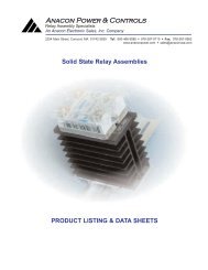 Duct Heater Controls - Anacon Power & Controls