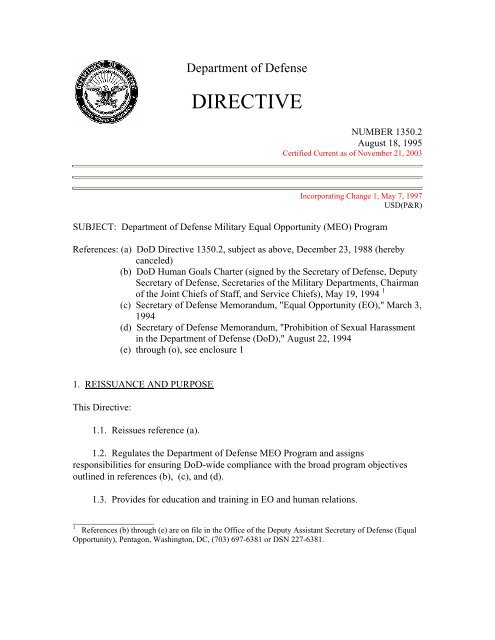DoD Directive 1350.2 - Defense Technical Information Center