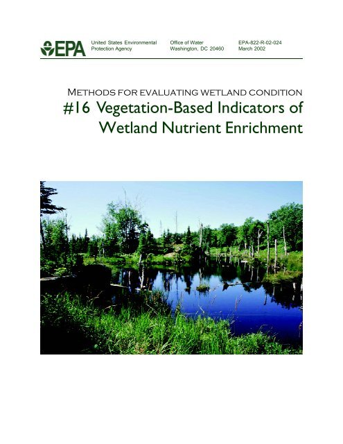 16. Vegetation-Based Indicators of Wetland Nutrient Enrichment (PDF)