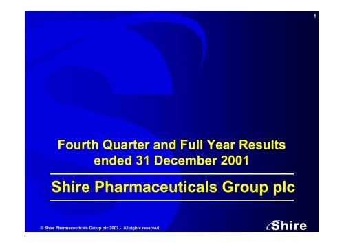 Shire Pharmaceuticals Group plc