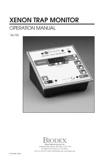 XENON TRAP MONITOR BIODEX