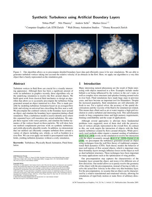 Synthetic turbulence using artificial boundary layers