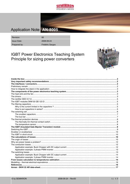 Application Note IGBT Power Electronics Teaching ... - Semikron
