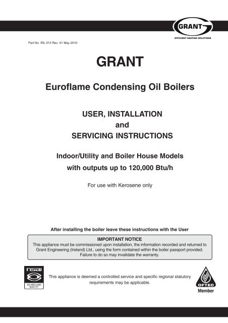 Euroflame Condensing Oil Boilers - Grant Engineering