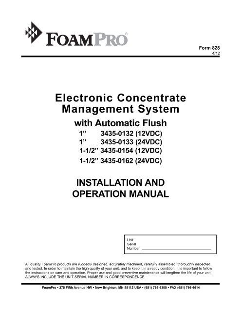 Electronic Concentrate Management System - FoamPro