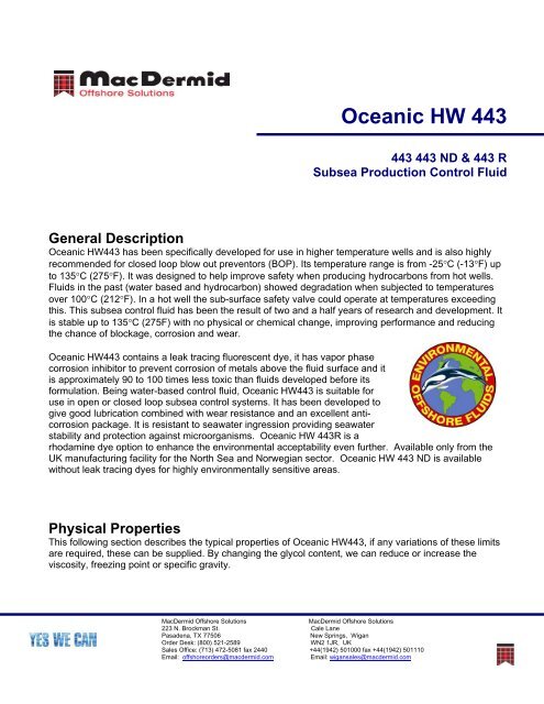 Oceanic HW 443 - ER Trading AS