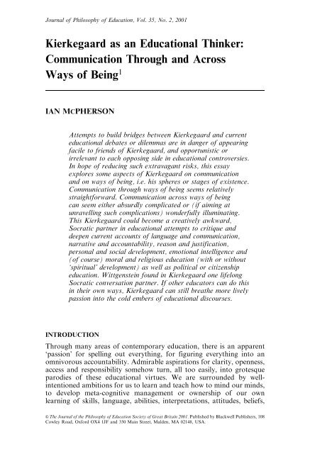 View - Soren Kierkegaard