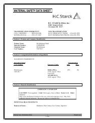 MATERIAL SAFETY DATA SHEET - Tico Titanium
