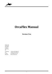 OrcaFlex features, version 9.6 - Orcina