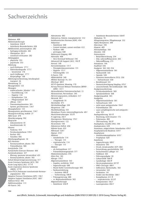 Thieme: Intensivpflege und Anästhesie Thieme: Intensivpflege und Anästhesie