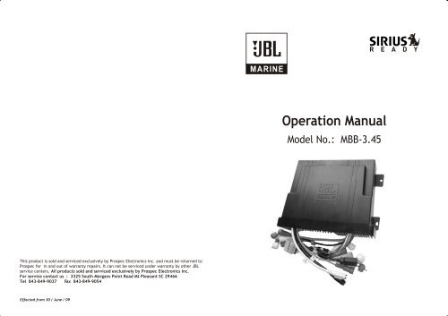 JBL MBB-3.45 - Prospec Electronics