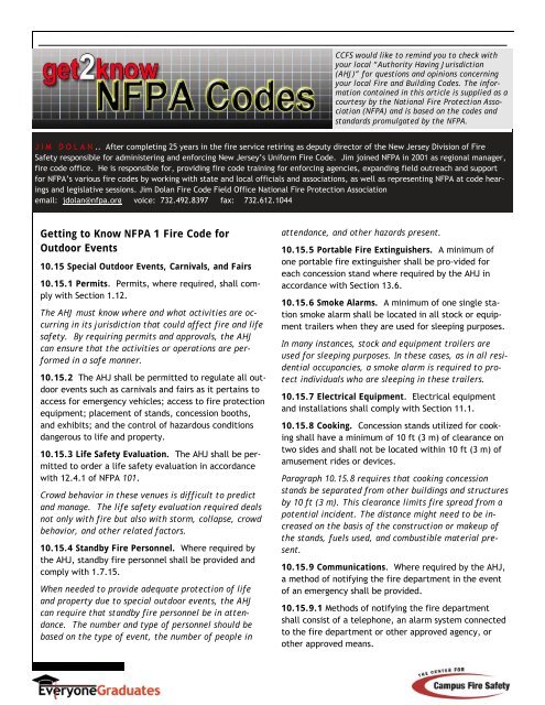 Getting to Know NFPA 1 Fire Code for Outdoor Events - Center for ...