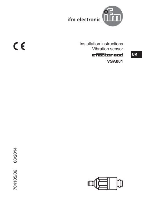 Installation instructions Vibration sensor VSA001 ... - IFM Electronic