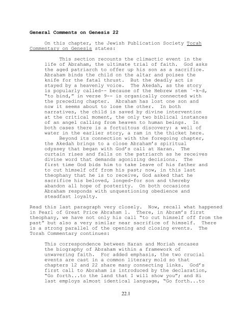 Genesis 22 - LDS Gospel Doctrine Class Index