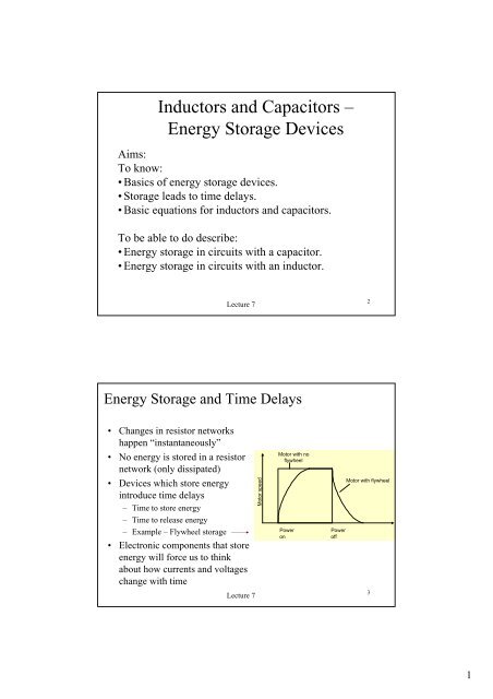Inductors and Capacitors – Energy Storage Devices