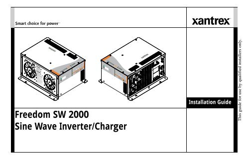 Freedom SW 2000 Sine Wave Inverter/Charger - Xantrex