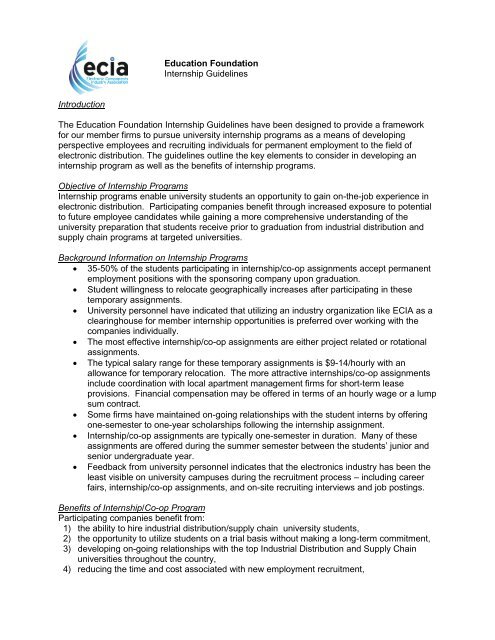 Internship Guidelines - ECIA