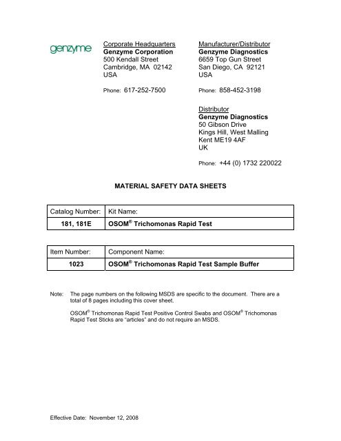 OSOMÂ® Trichomonas Rapid Test - BioPacific Diagnostic Inc.