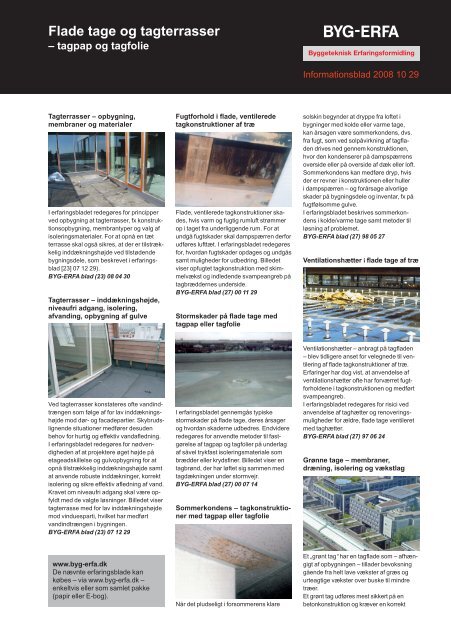 Flade tage og tagterrasser - Byg-Erfa