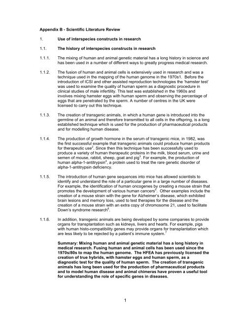 Item 8b: Annex B - Scientific Literature Review