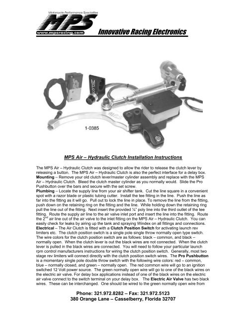 Air-Hydraulic Clutch Assembly - MPS Racing