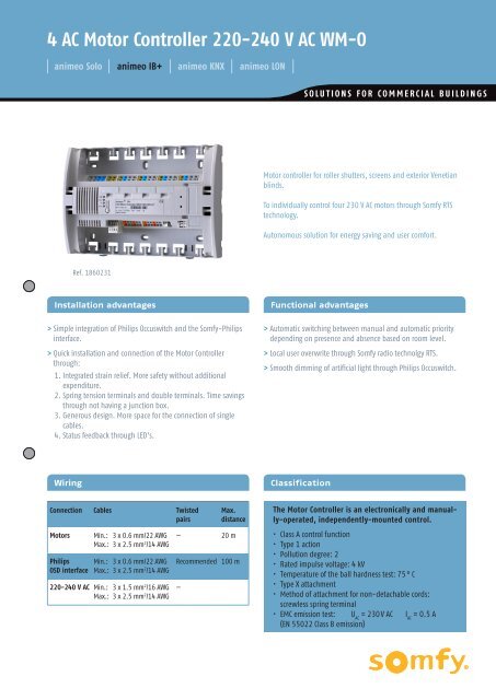 4 ac motor controller 220-240 V ac Wm-o - Somfy Architecture