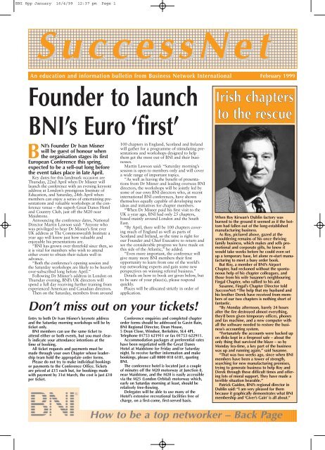 Issue 3: Winter 1998/99 - BNI Europe